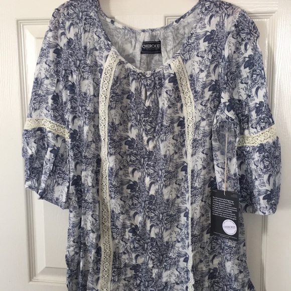 Cherokee | Tops | Nwt Cherokee Print Gauze Peasant Top | Poshmark